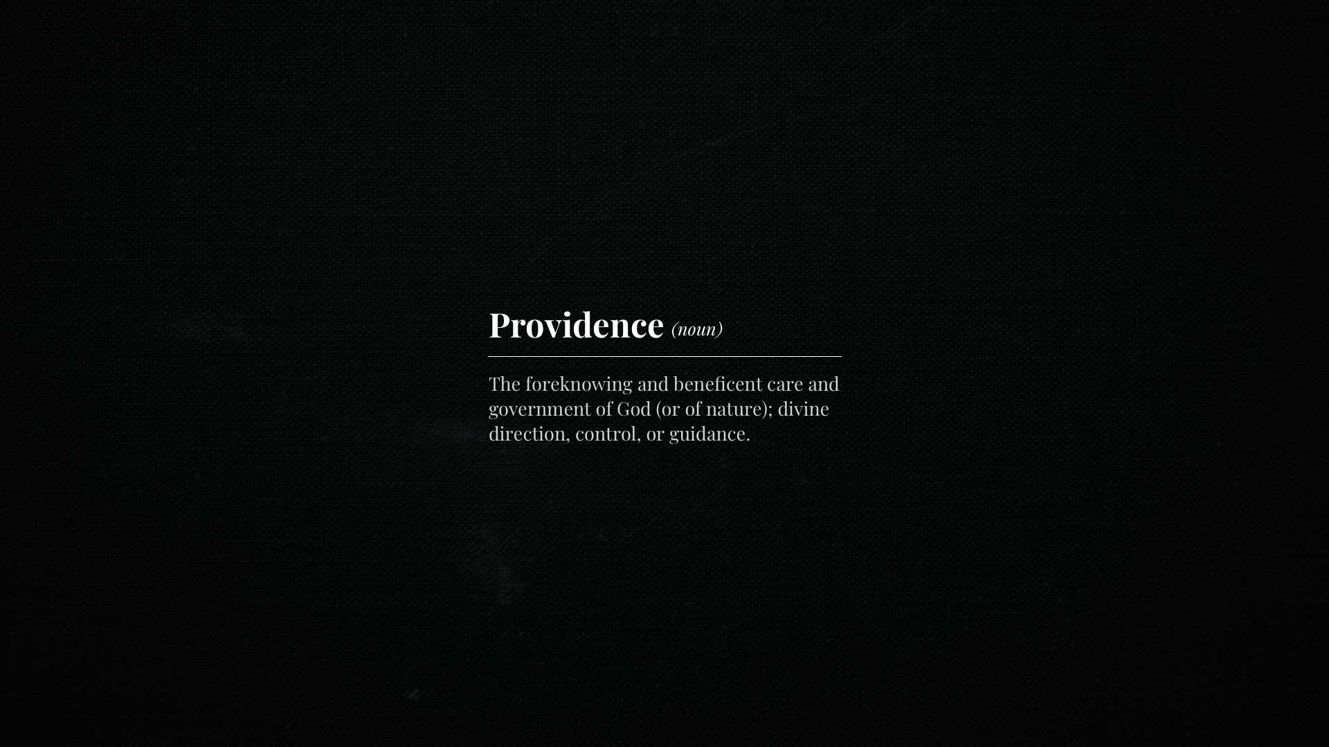 What is Providence? | Fownhope Benefice